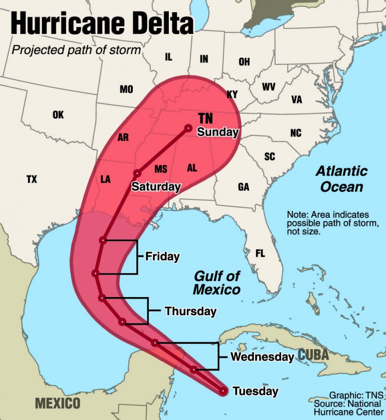 Hurricane Delta enters Gulf after lashing Mexico | News, Sports, Jobs ...